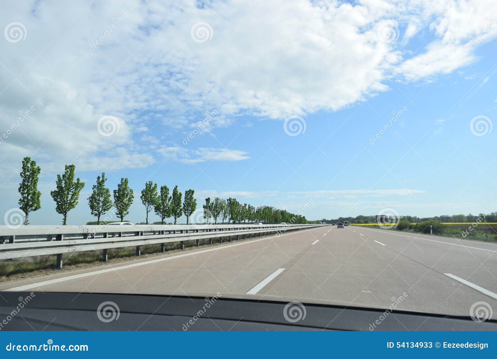 German Autobahn from Inside Car Stock Image - Image of trees, german ...