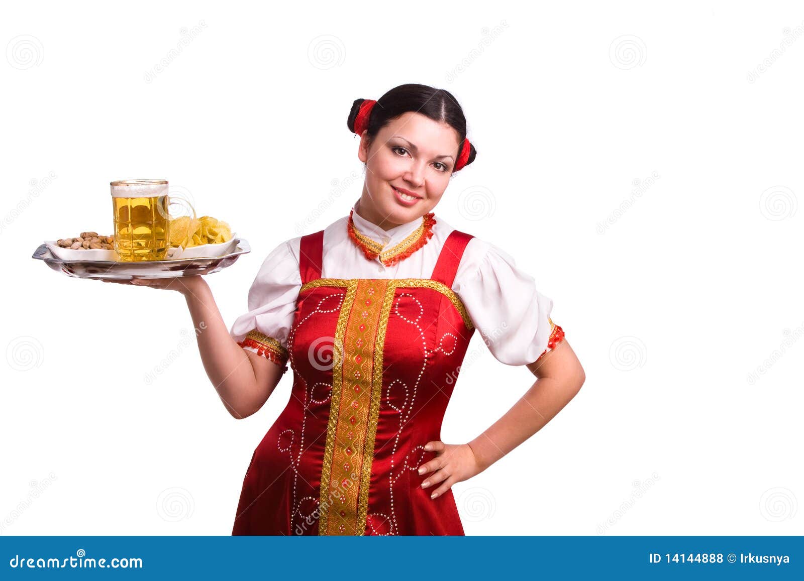 German/Bavarian Woman with Beer Stock Photo - Image of oktoberfest ...