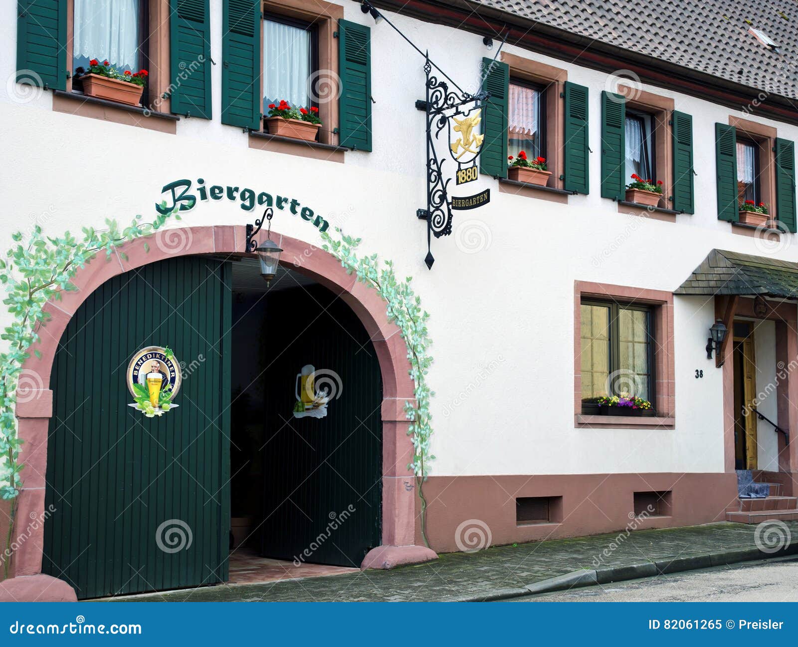 German beerhouse editorial image. Image of outside, bavaria - 82061265
