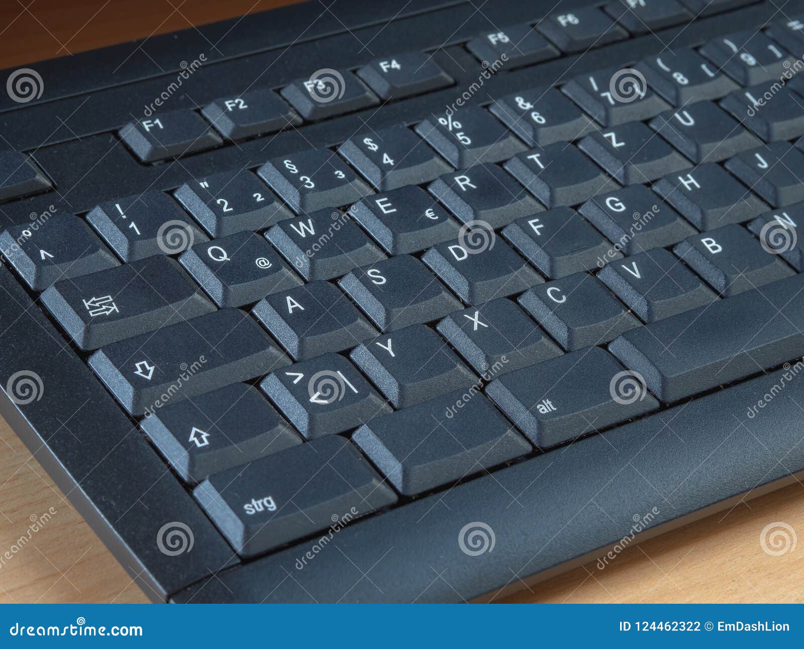 German Black Computer Keyboard with a Blank Key Stock Photo - Image of ...