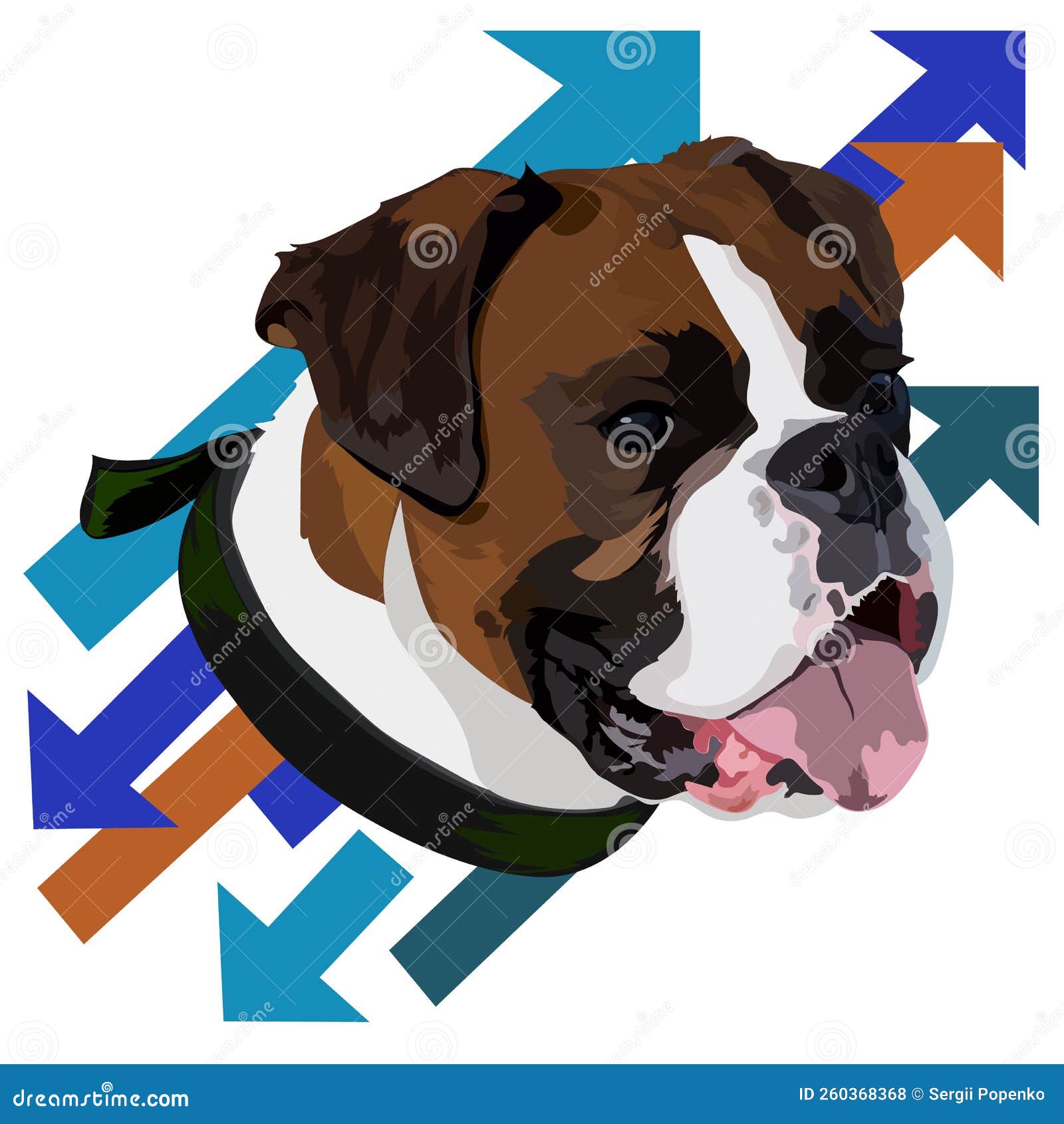 German Boxer Dog Head Vector Stock Vector - Illustration of head, brand ...