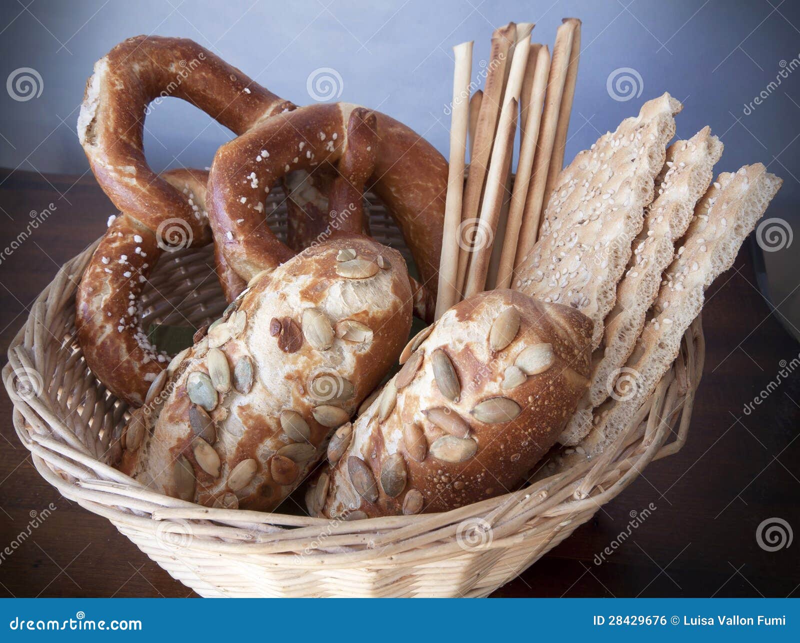 German Bread Assortement with Grissini and Crackers Stock Photo - Image ...