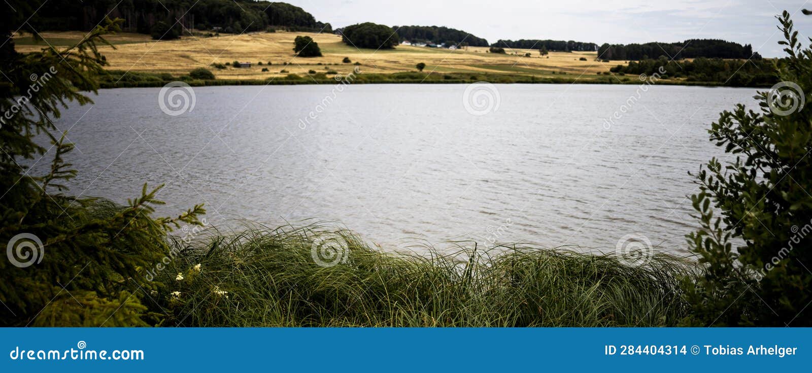 German Breitenbach Dam in the Westerwald Panorama Stock Photo - Image ...