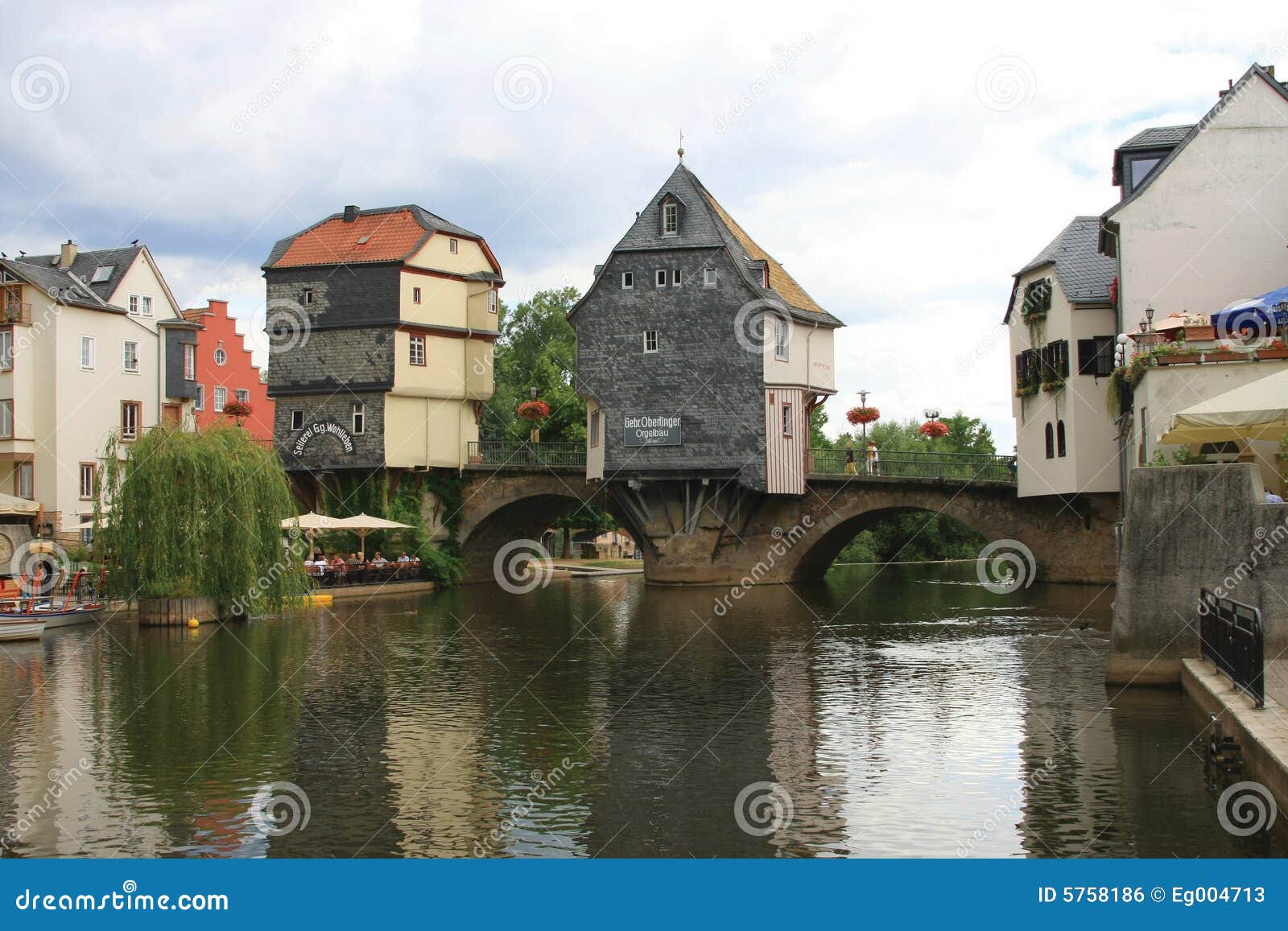 German Bridge Houses stock photo. Image of town, architectural - 5758186