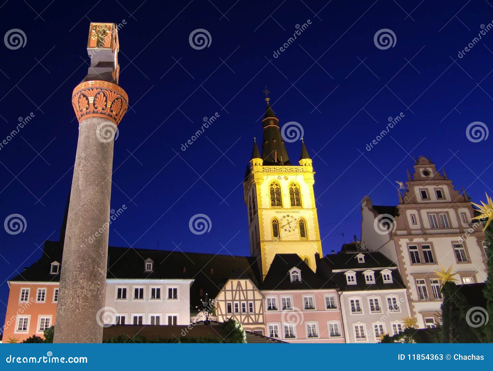 German buildings at night stock image. Image of nightfall - 11854363
