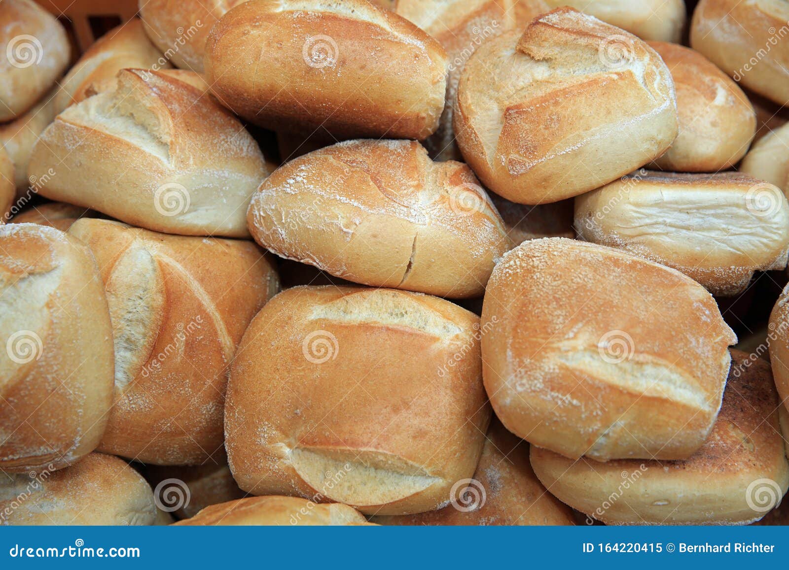 German Bun Rolls in a Basket Stock Image - Image of cereal, german ...