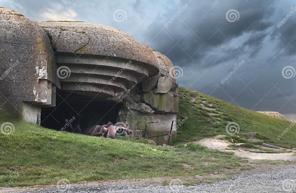 German bunker in Normandy stock photo. Image of hill - 19769504