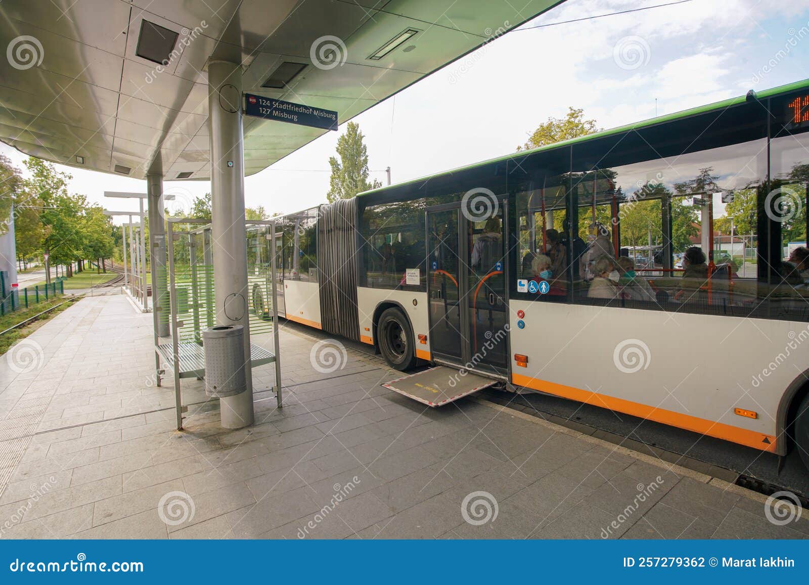 German Bus in Hannover with a Special Platform that Extends for ...