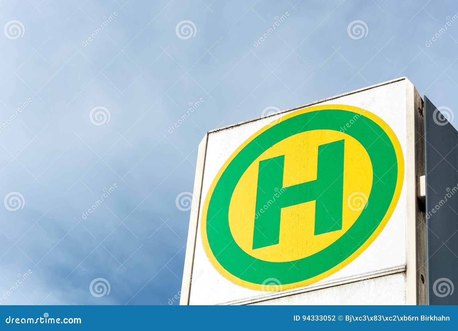 German Bus Stop Sign Close Up Stock Photo - Image of traffic, city ...