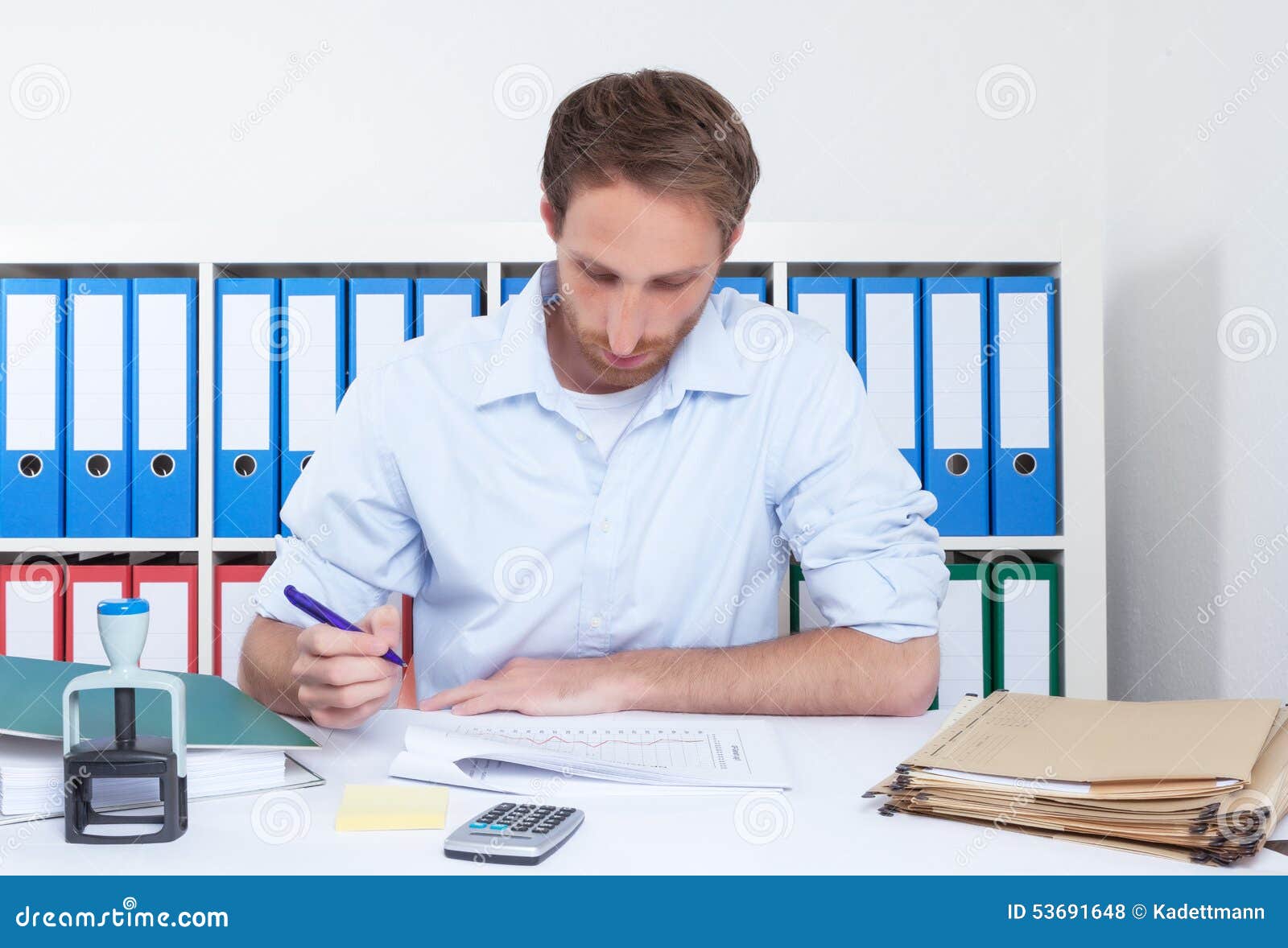 German Businessman at Work at Office Stock Photo - Image of beard, cool ...