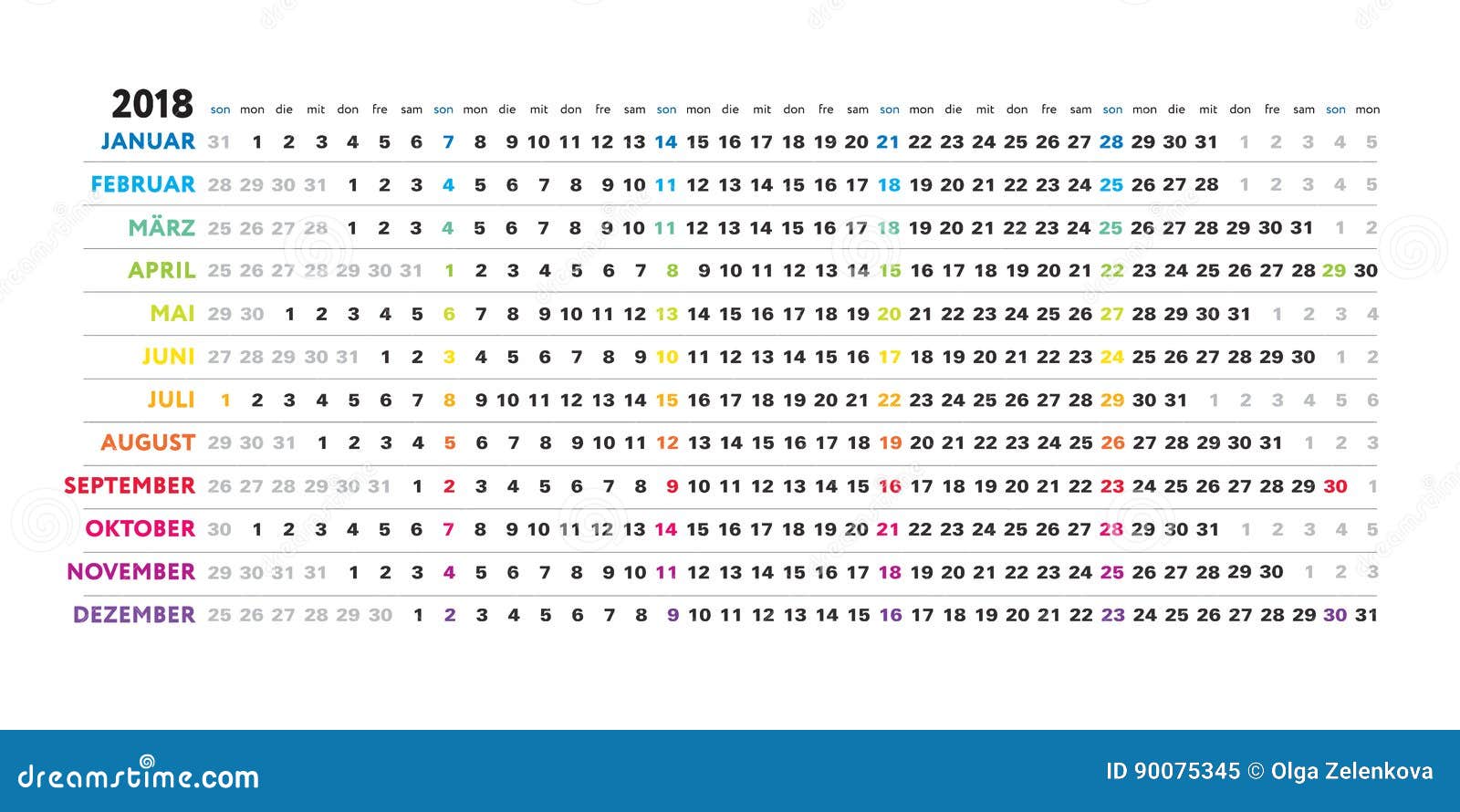 German Calendar Royalty-Free Stock Photo | CartoonDealer.com #90075345