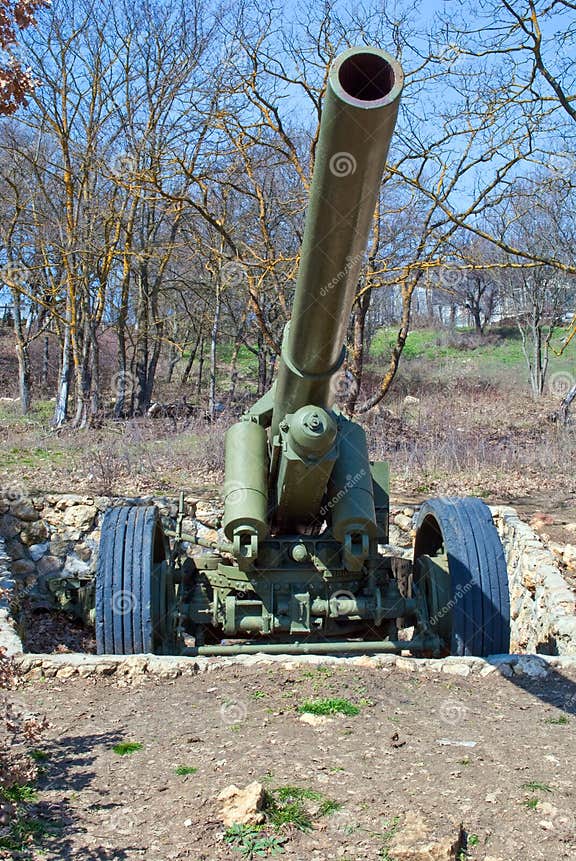 The German cannon stock image. Image of arsenal, mountains - 13524043