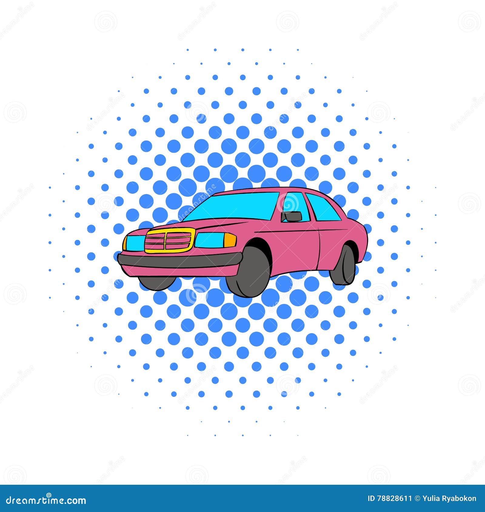 German Car Icon, Comics Style Stock Vector - Illustration of road ...