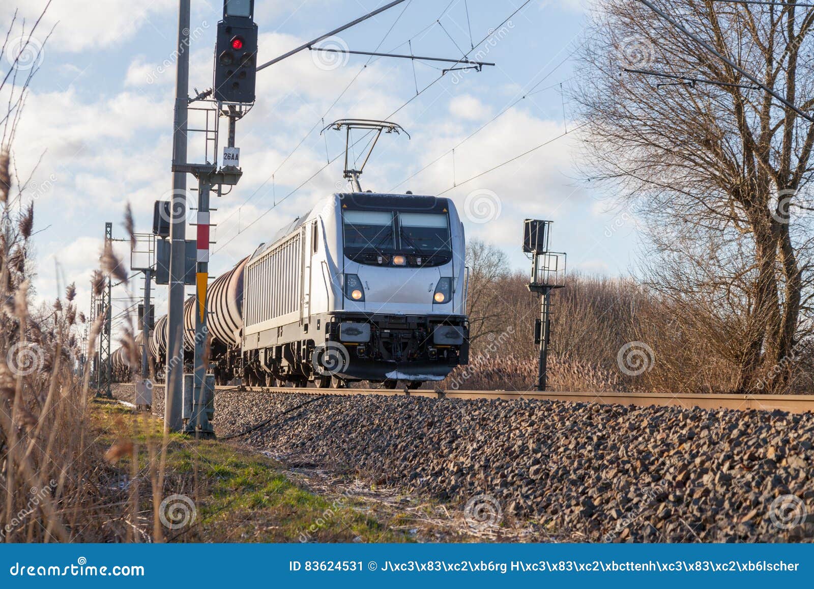 German Cargo Train Drives on Tracks Editorial Photo - Image of freight ...