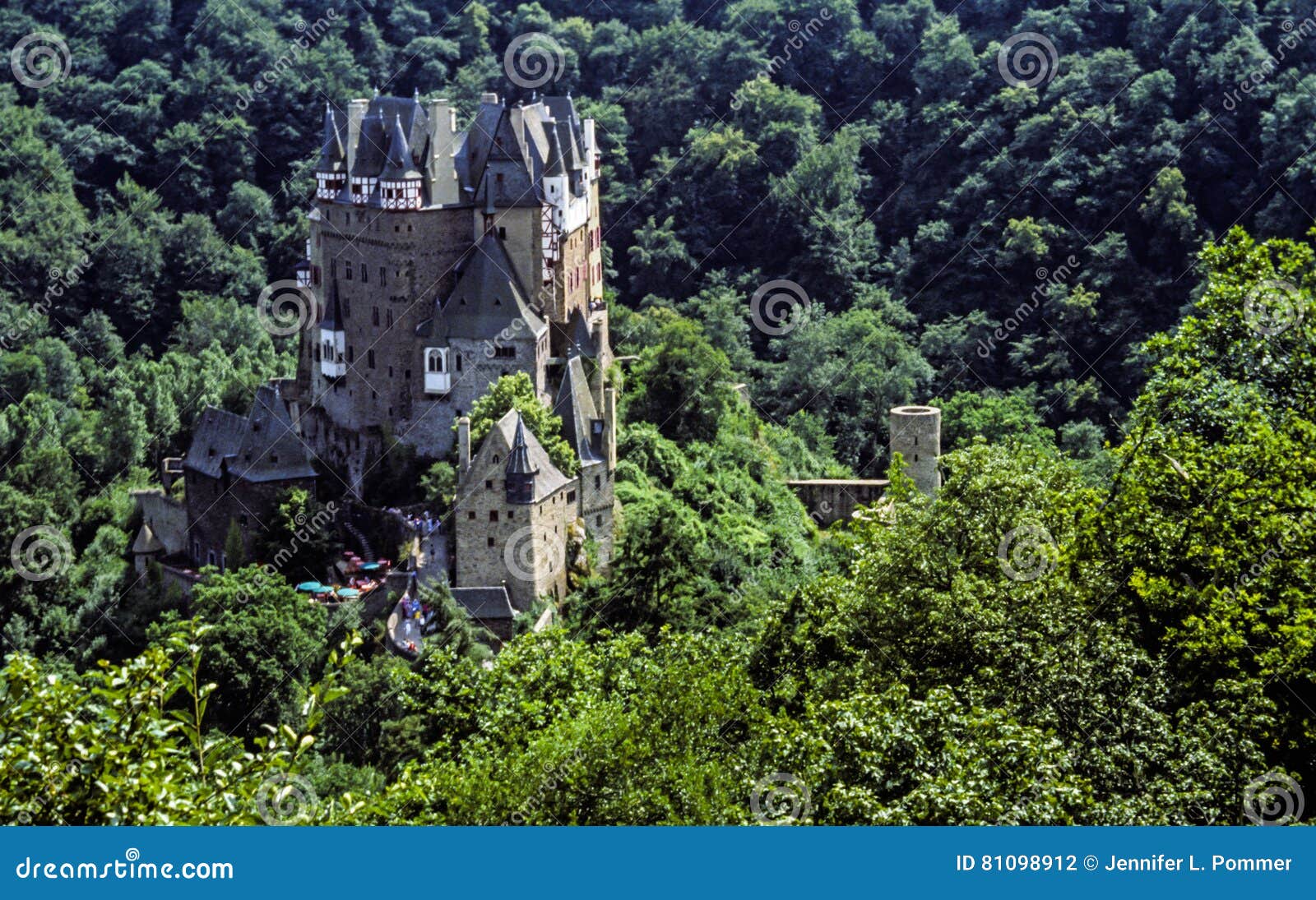 Majestic German Castle Surrounded by Forest of Trees Stock Photo ...
