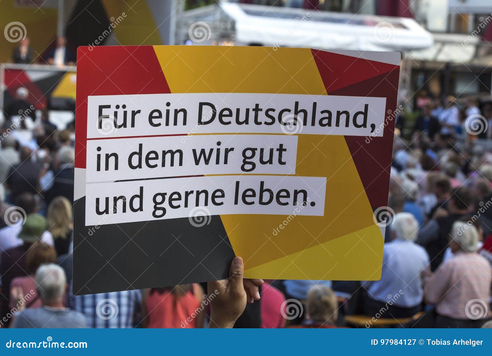 German Cdu Party Angela Merkel Sign Editorial Photography - Image of ...