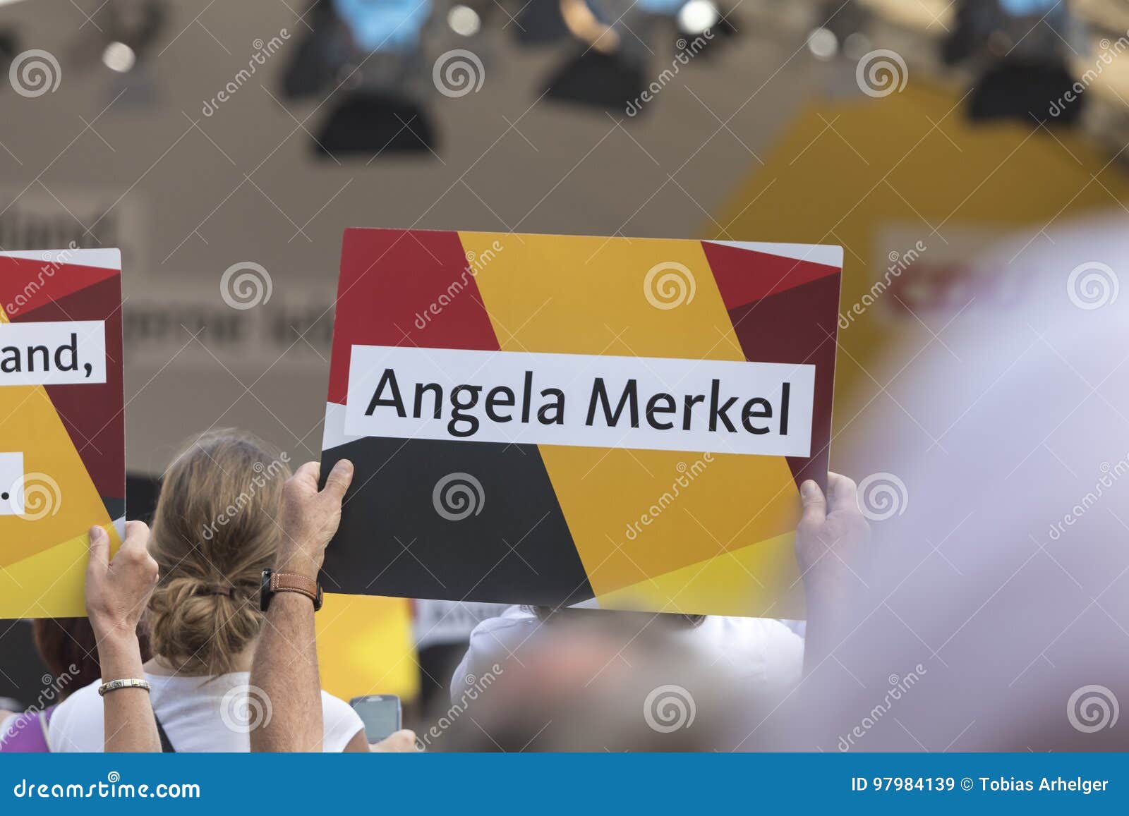 German Cdu Party Angela Merkel Sign Editorial Stock Image - Image of ...