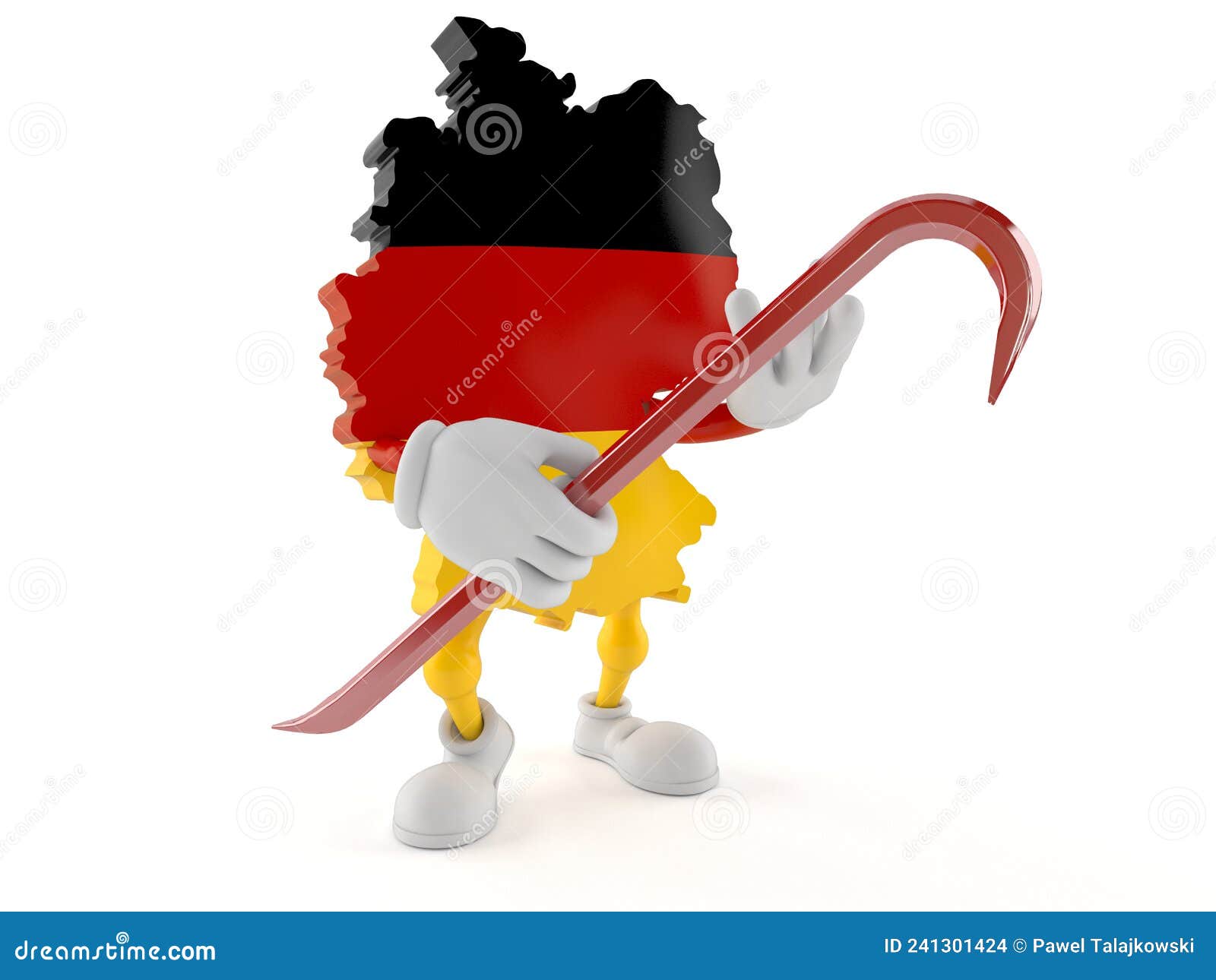 German Character Holding Crowbar Stock Illustration - Illustration of ...