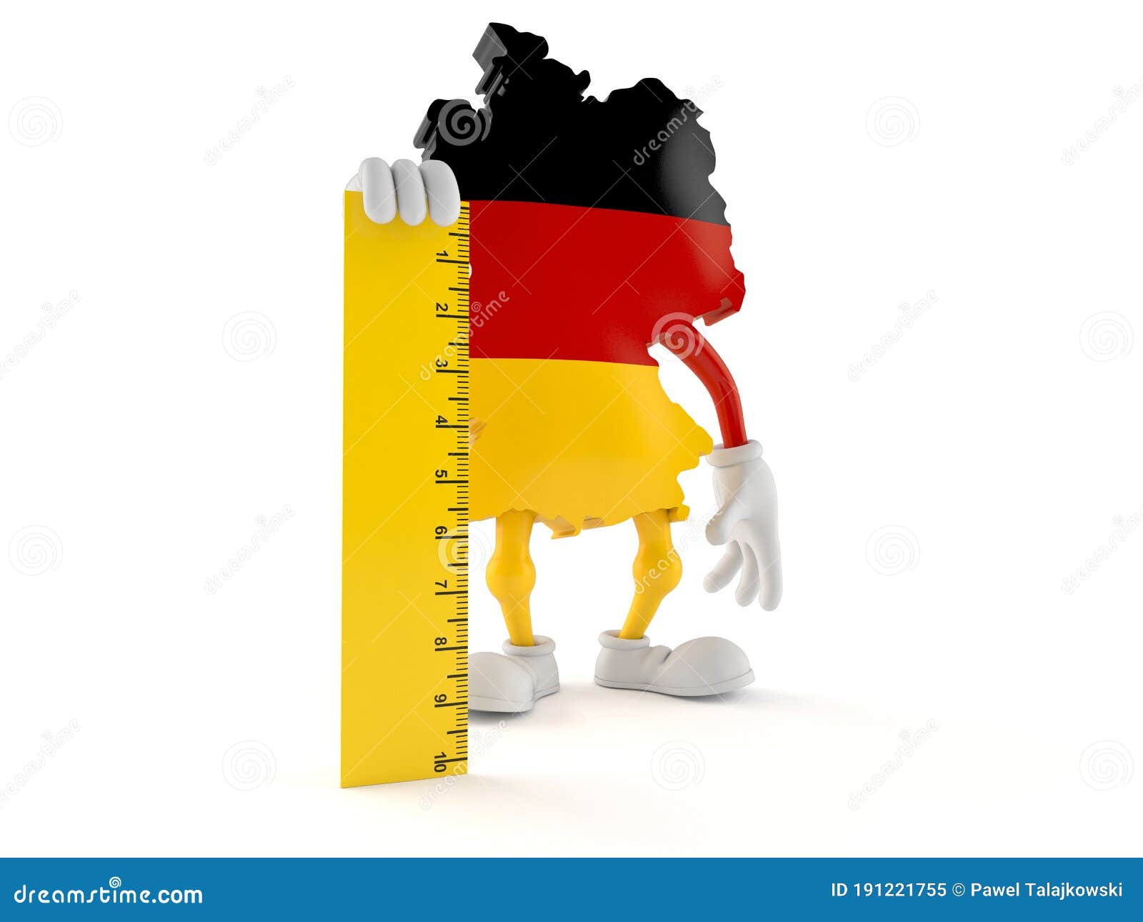 German Character Holding Ruler Stock Illustration - Illustration of ...