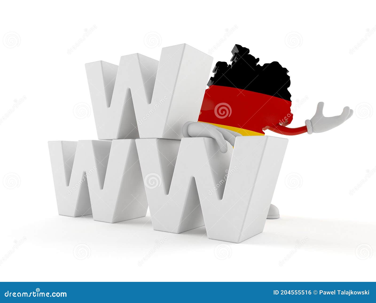German Character with Www Text Stock Illustration - Illustration of ...