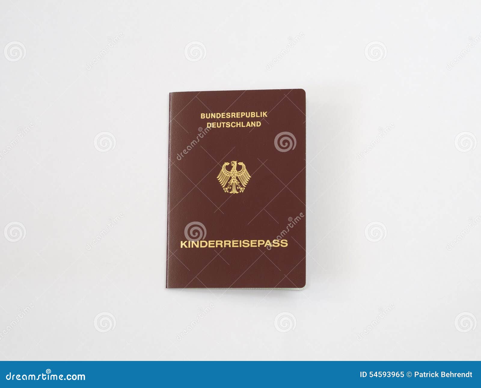German Child Passport Straight Isolated White Background Stock Image ...
