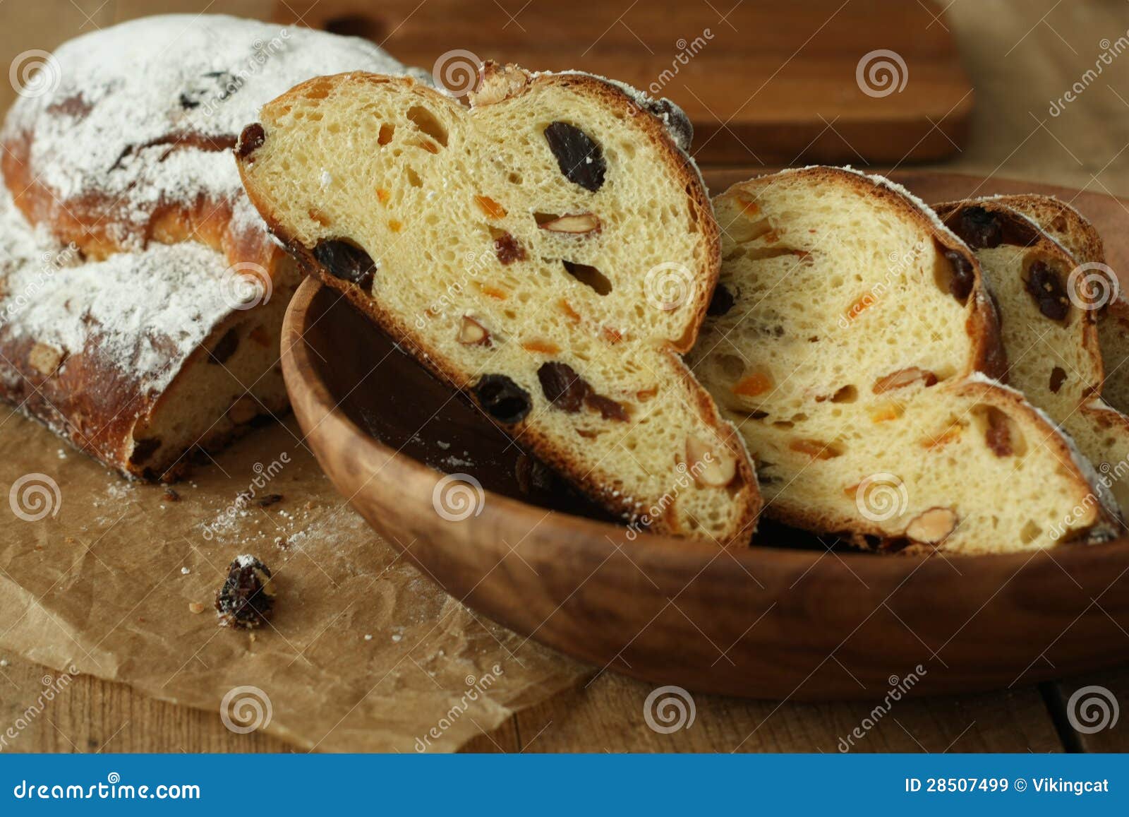 German Christmas bread stock image. Image of icing, stollen - 28507499