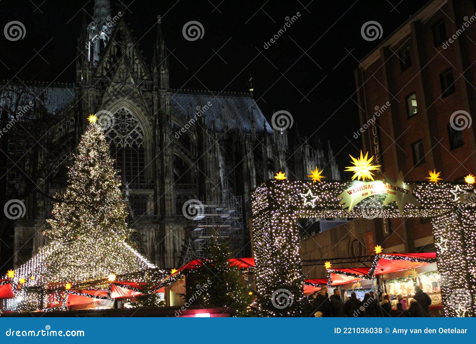 German Christmas Market at Night Editorial Stock Photo - Image of cozy ...