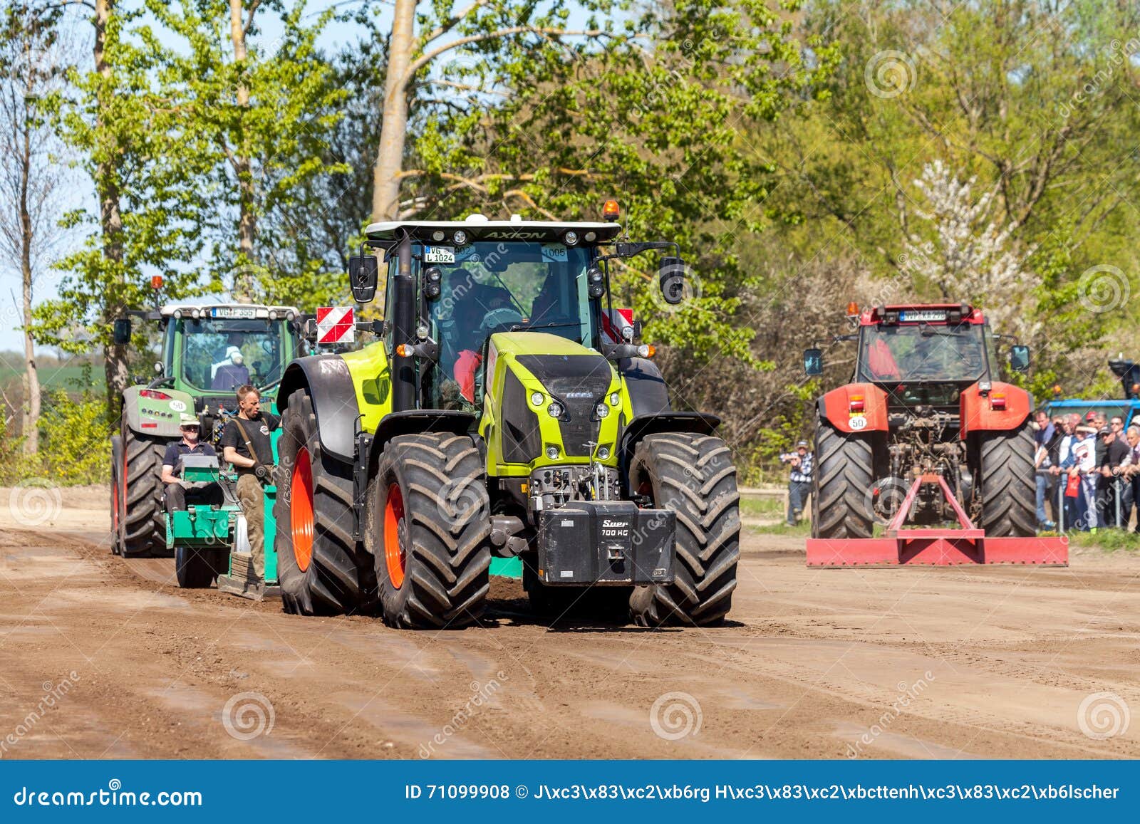 German Claas Axion Tractor Drives on Track by a Traktor Pulling Event ...