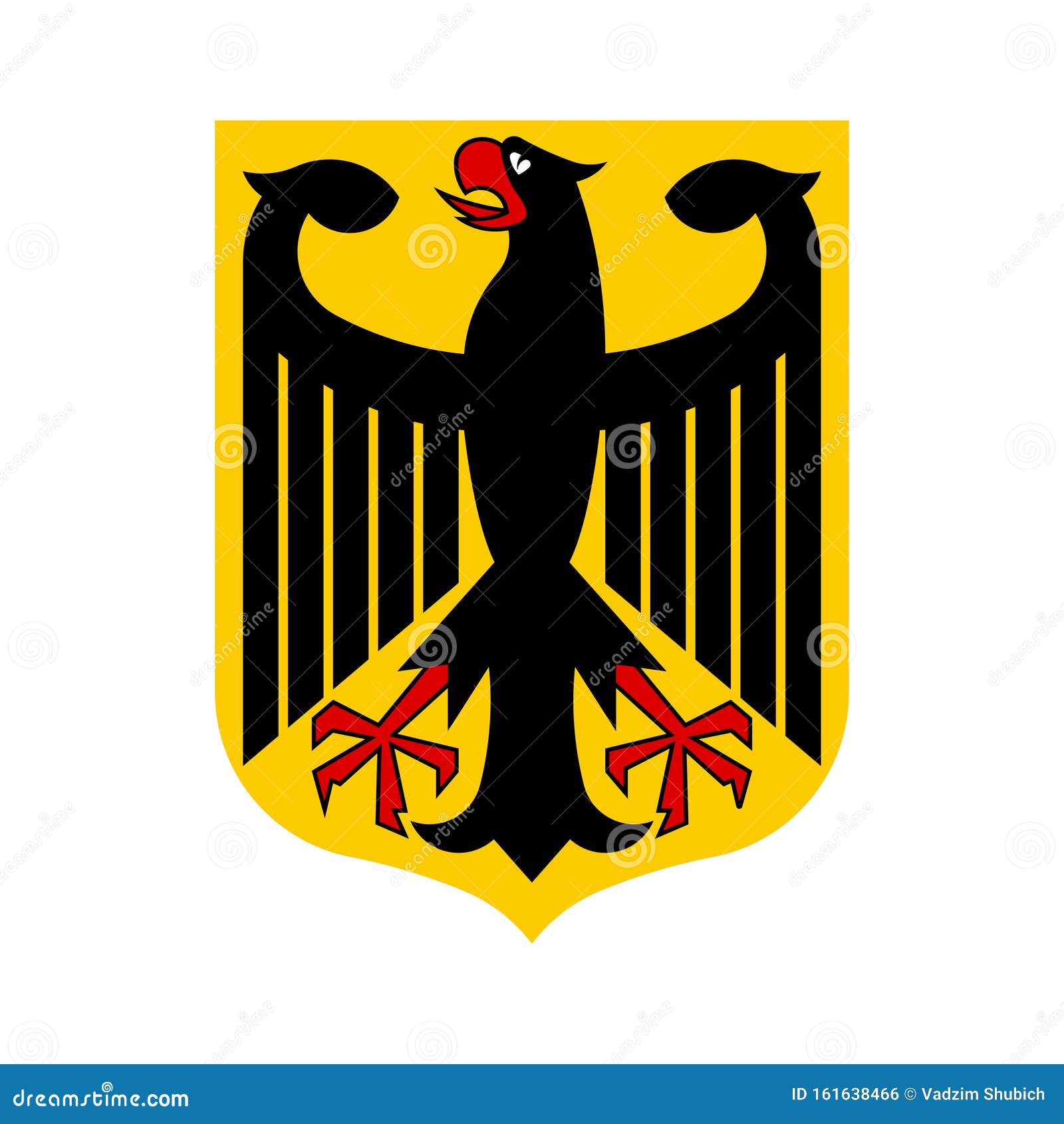German Coat of Arms with an Eagle on a Shield. Flat Emblem Stock ...