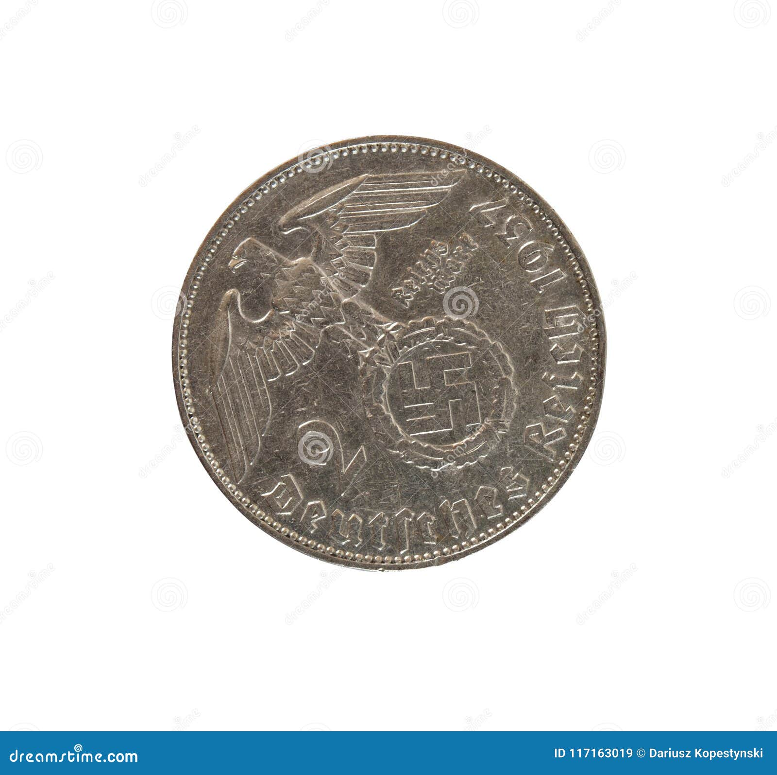 German coin 1937 stock image. Image of reichmarks, mark - 117163019