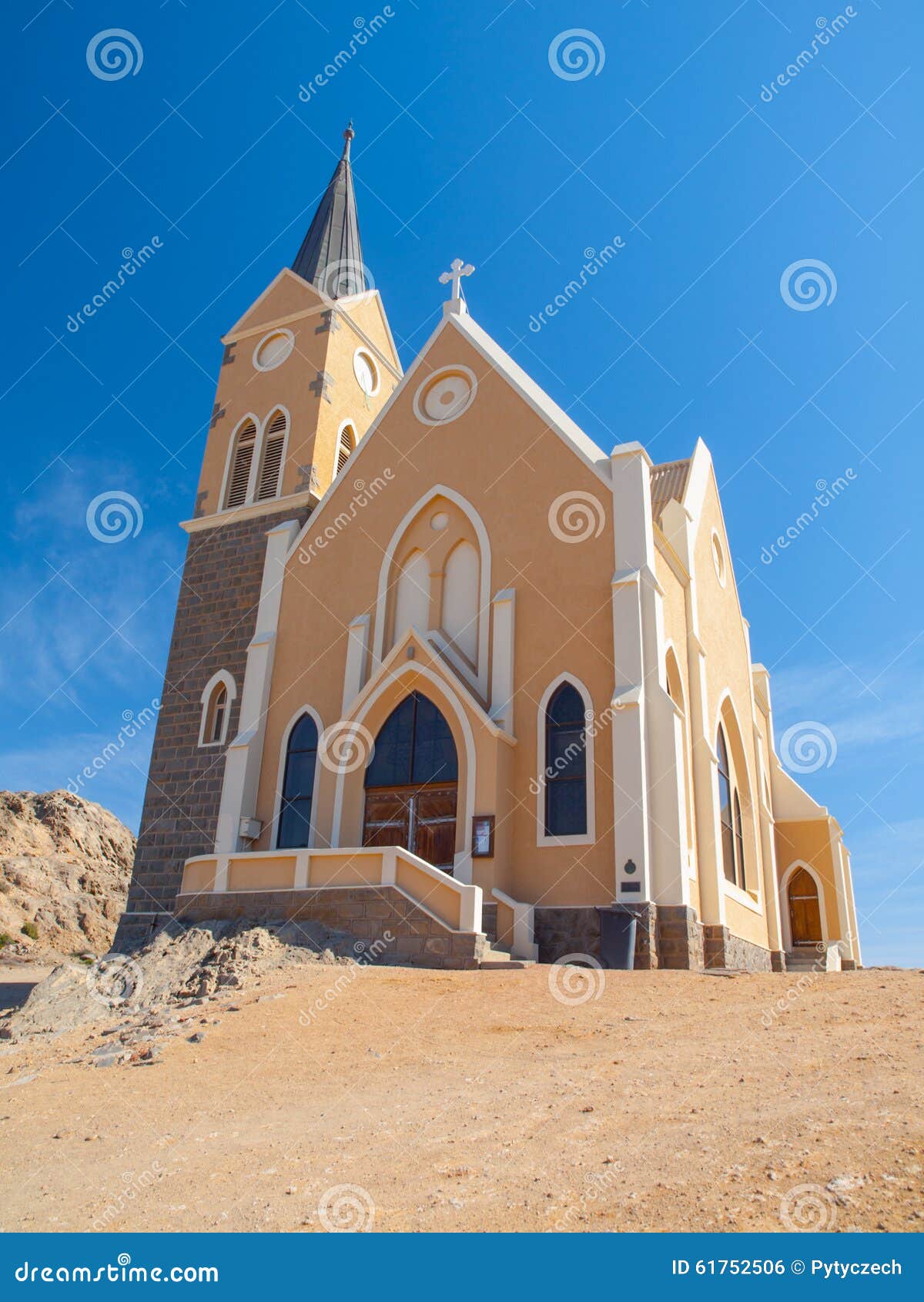 German Colonial Church in Namibian Luderitz Stock Photo - Image of ...