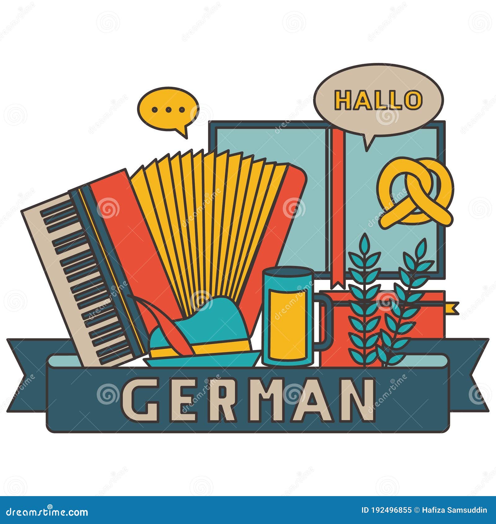 German Concept Design. Vector Illustration Decorative Design Stock ...