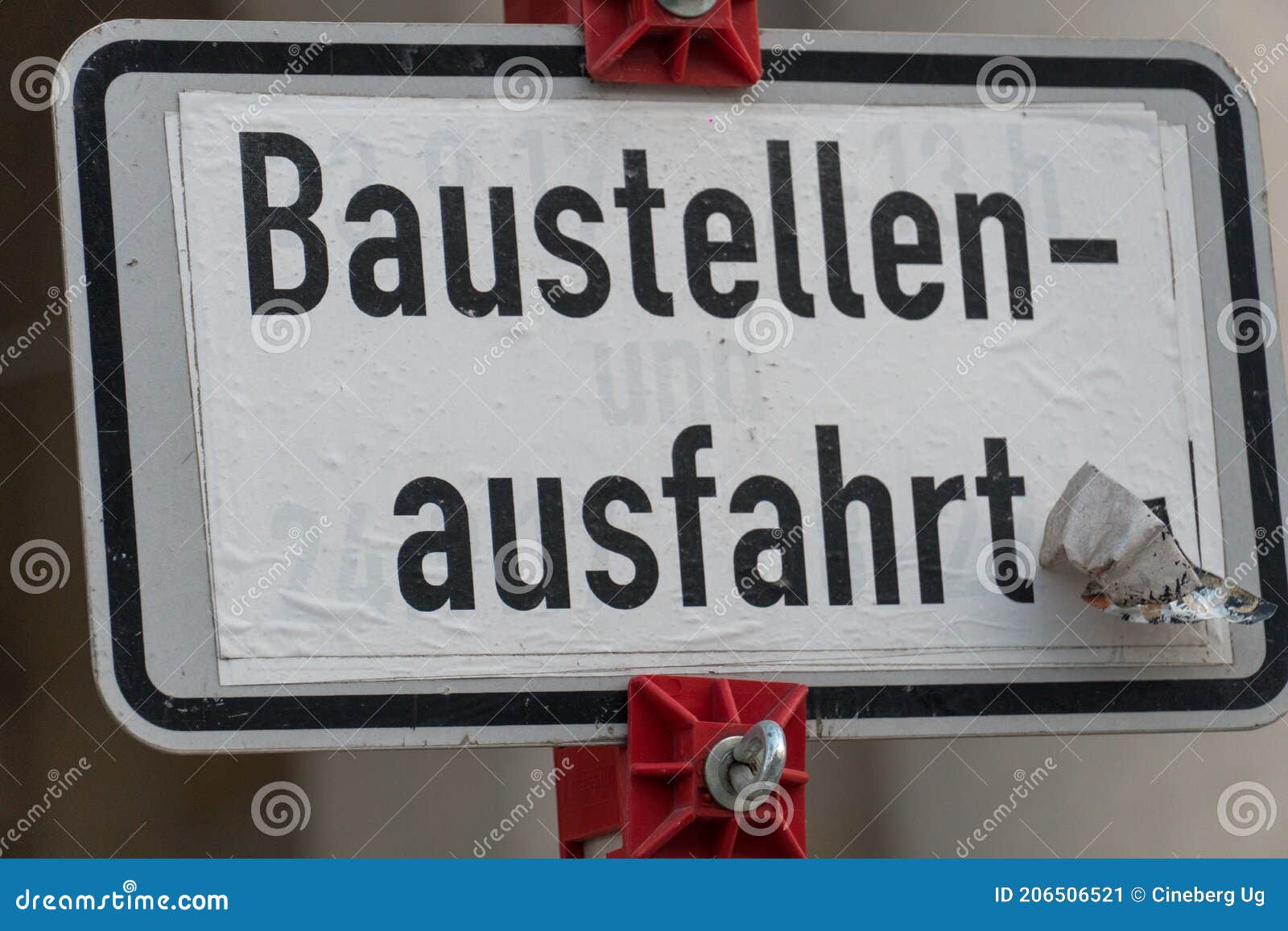 German Construction Site Exit Sign Stock Illustration - Illustration of ...