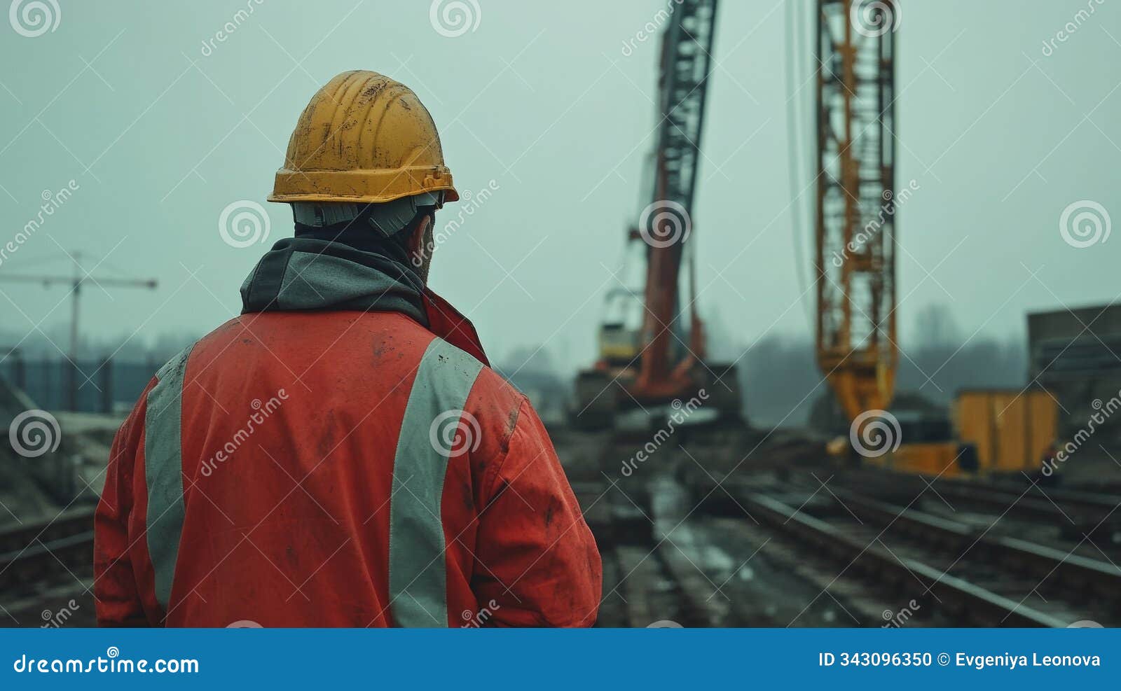 German Construction Worker Managing Railway Infrastructure Development ...