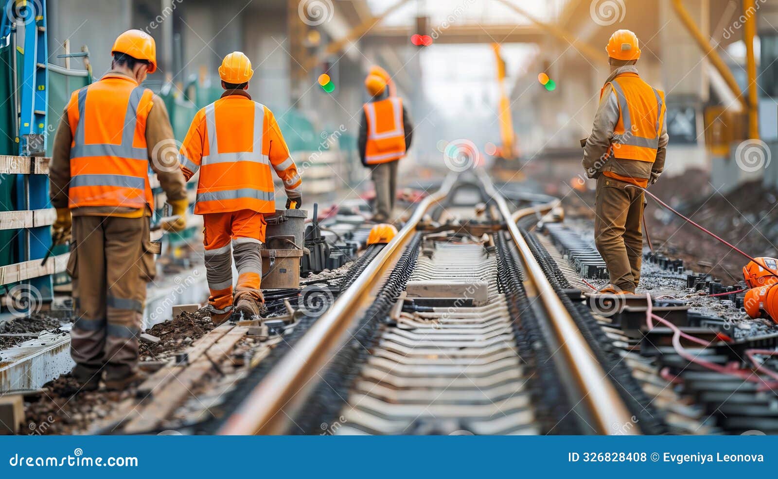 German Construction Worker at Railway Site Engaged in Work on Train ...