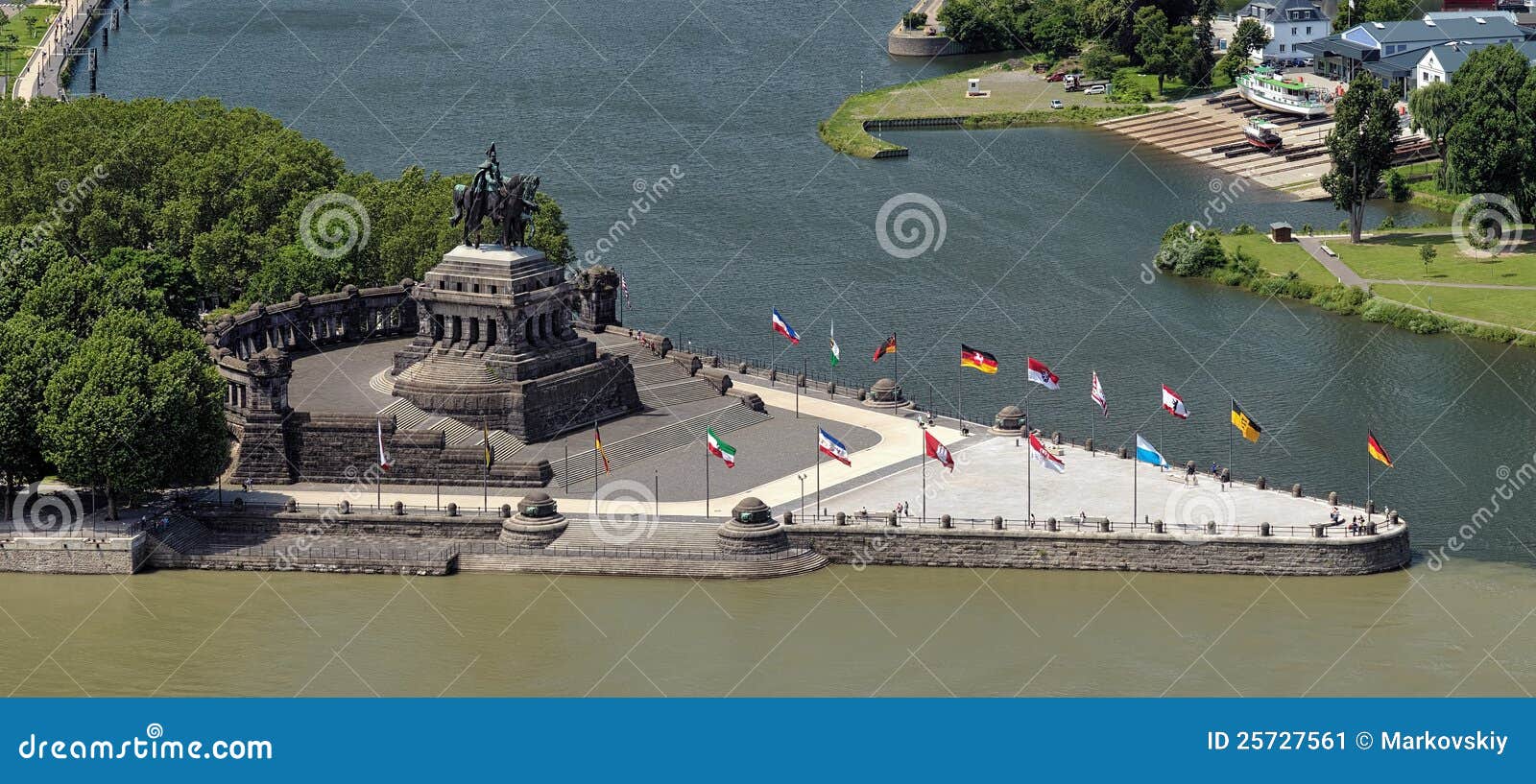 German Corner (Deutsches Eck) in Koblenz, Germany Stock Image - Image ...