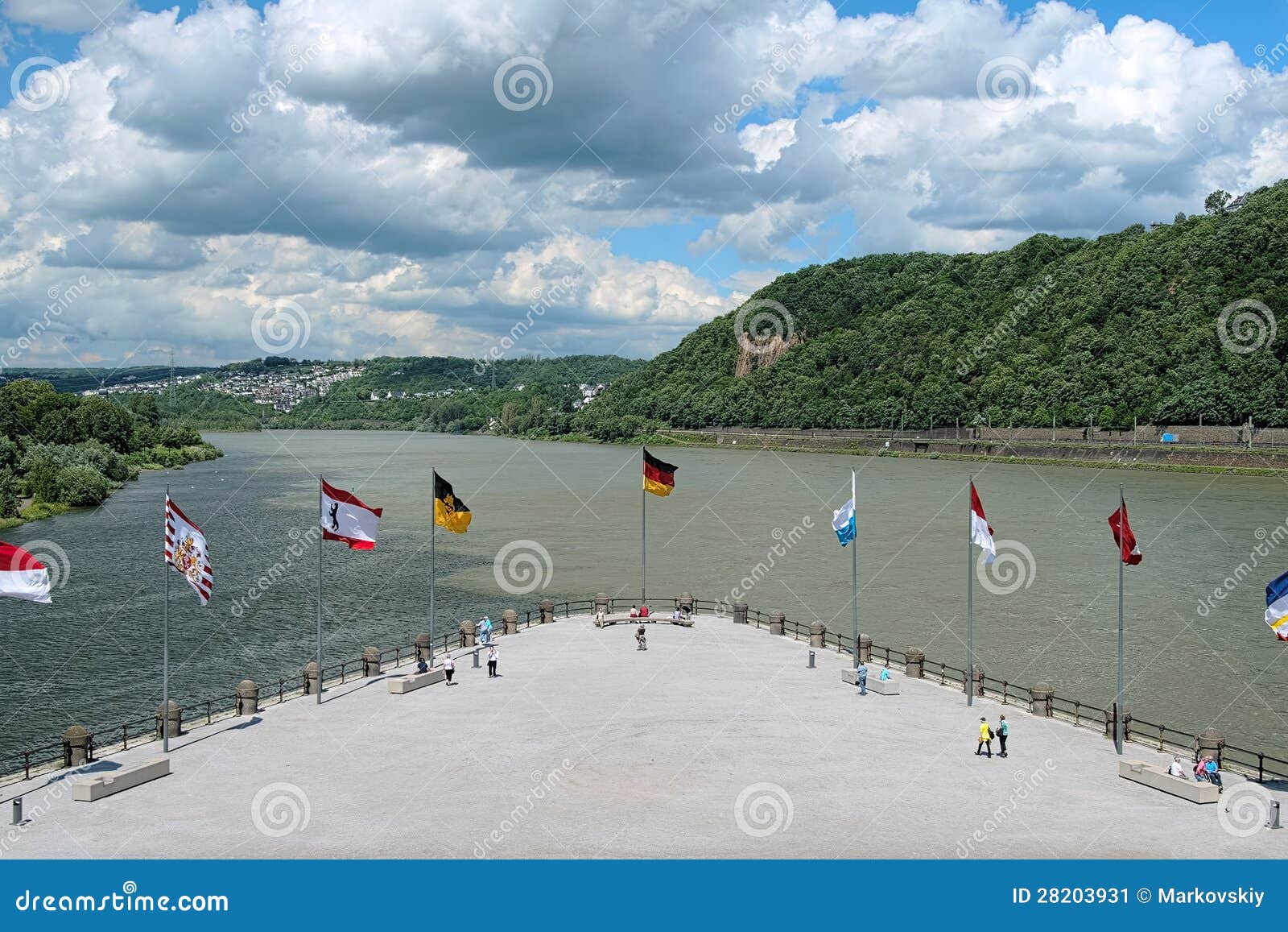 German Corner (Deutsches Eck) in Koblenz, Germany Stock Image - Image ...