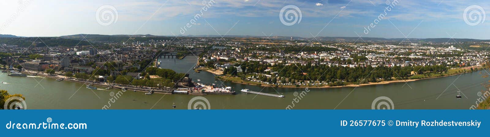 German Corner, German: Deutches Eck, Headland At Mosel And Rhine River ...