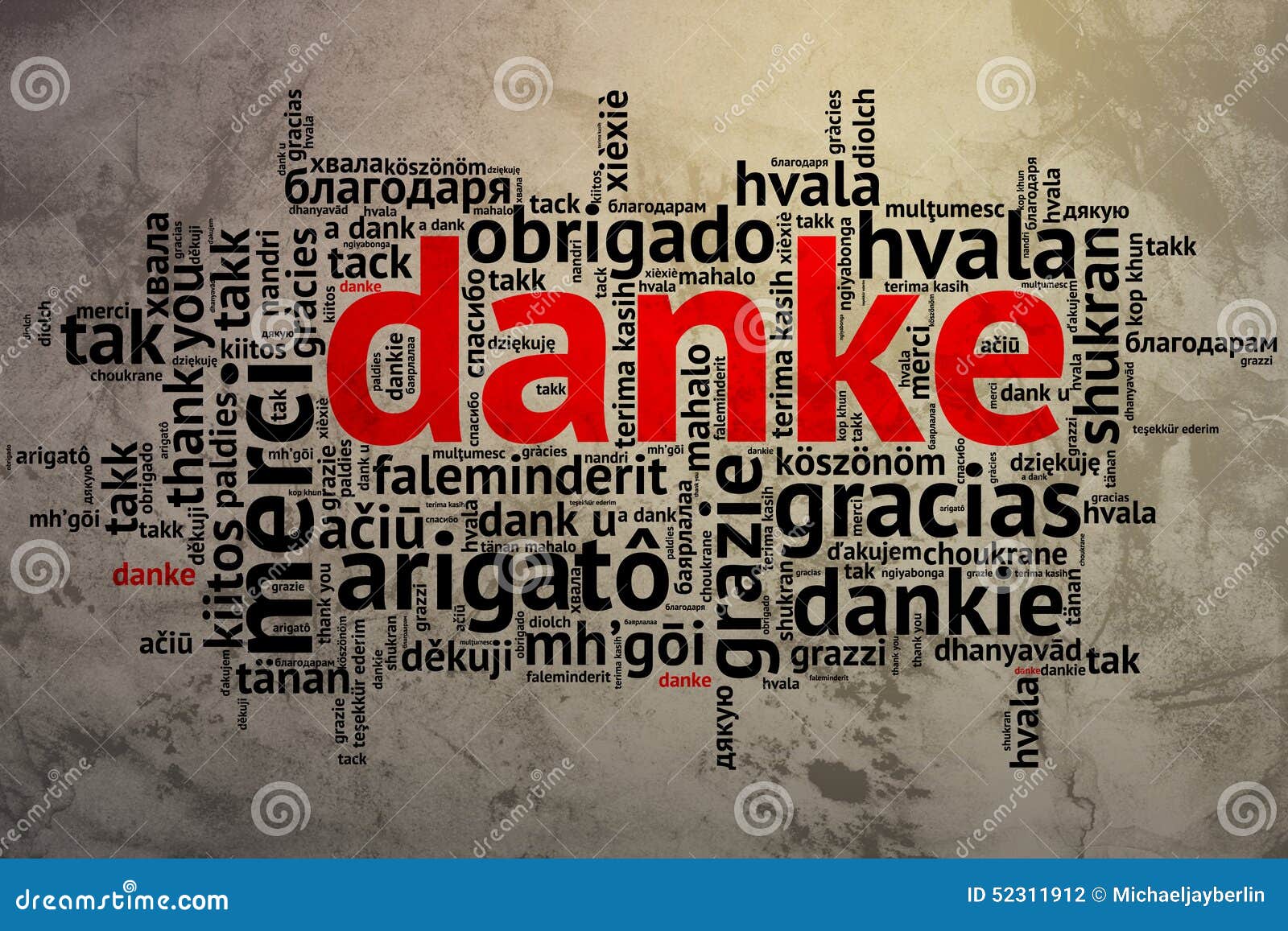 German Danke, Open Word Cloud, Thanks, Grunge Background Stock ...