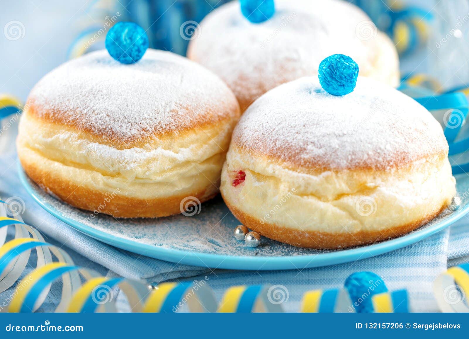 German Donuts - Krapfen or Berliner - Filled with Jam for Carnival ...