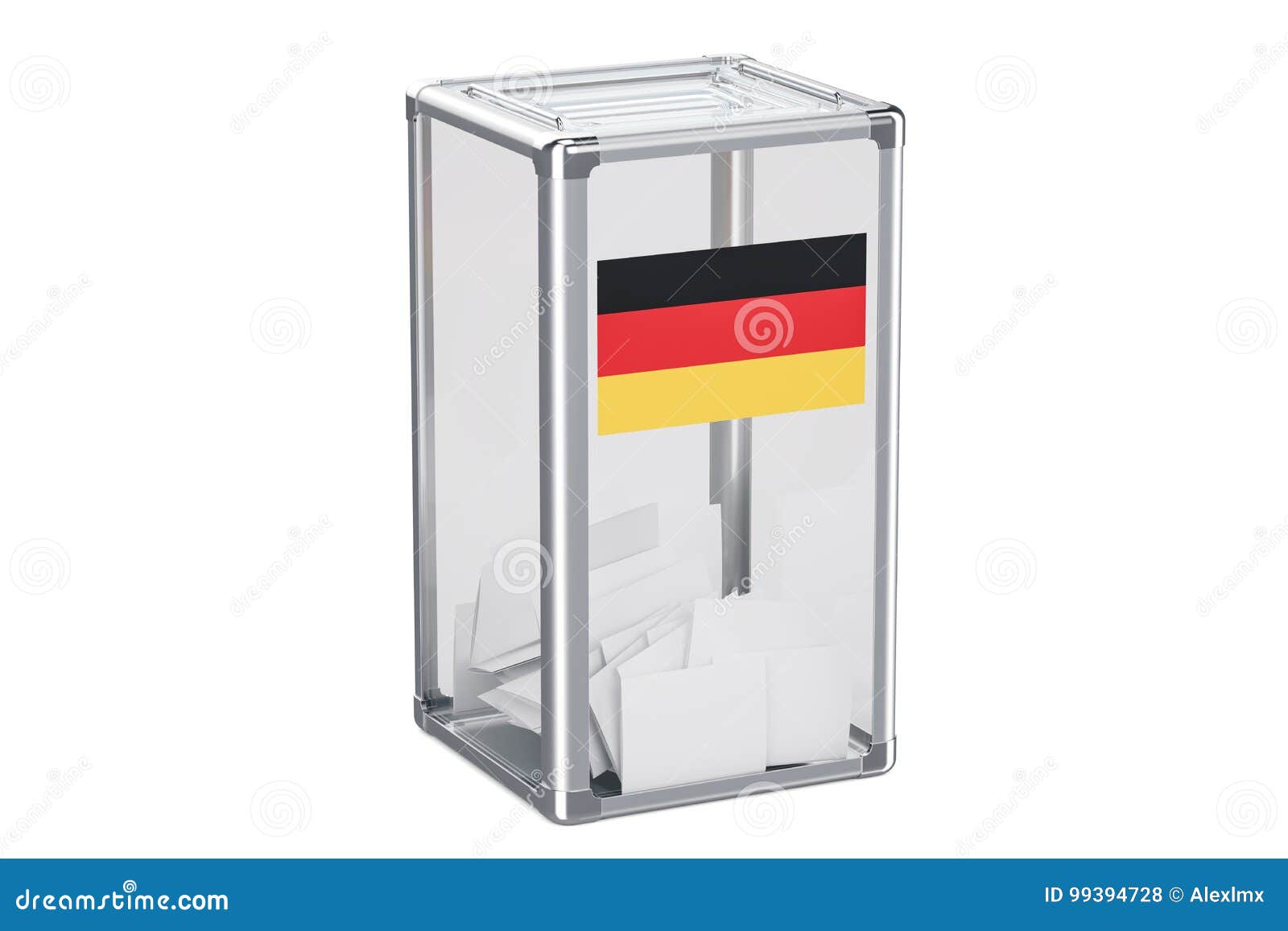 German Election Ballot Box with Flag, 3D Rendering Stock Illustration ...