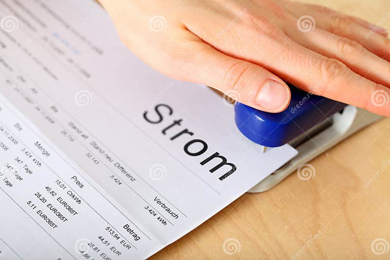 German electric bill stock photo. Image of watt, monthly - 8195698