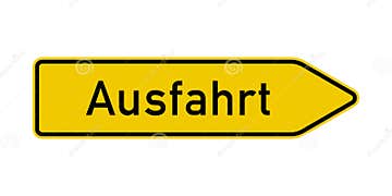 German Exit Road Sign O the Highway Stock Illustration - Illustration ...
