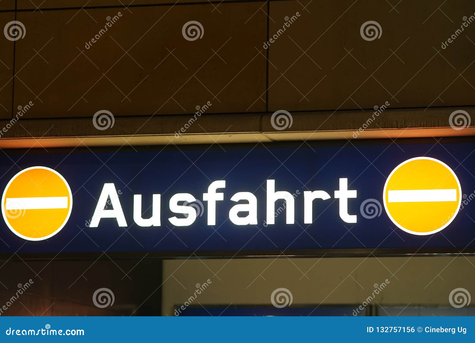 German Exit Sign To Carpark Stock Photo - Image of boundary, arrow ...