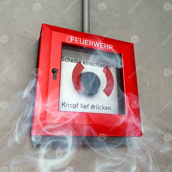 German fire detector stock illustration. Illustration of push - 14099692