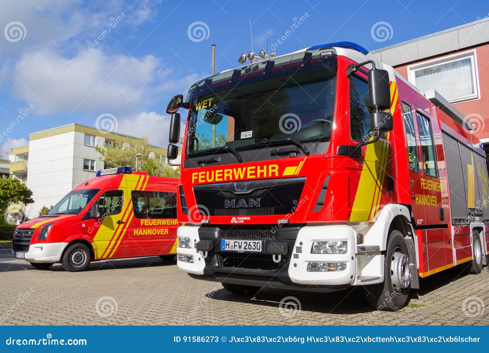 German Fire Engine Stands on Street Editorial Stock Photo - Image of ...