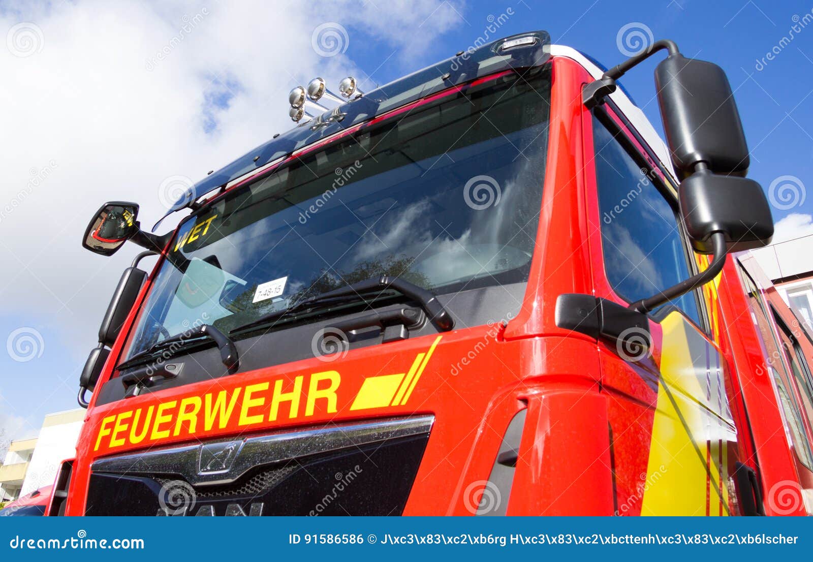 German Fire Engine Stands on Street Editorial Photo - Image of orange ...