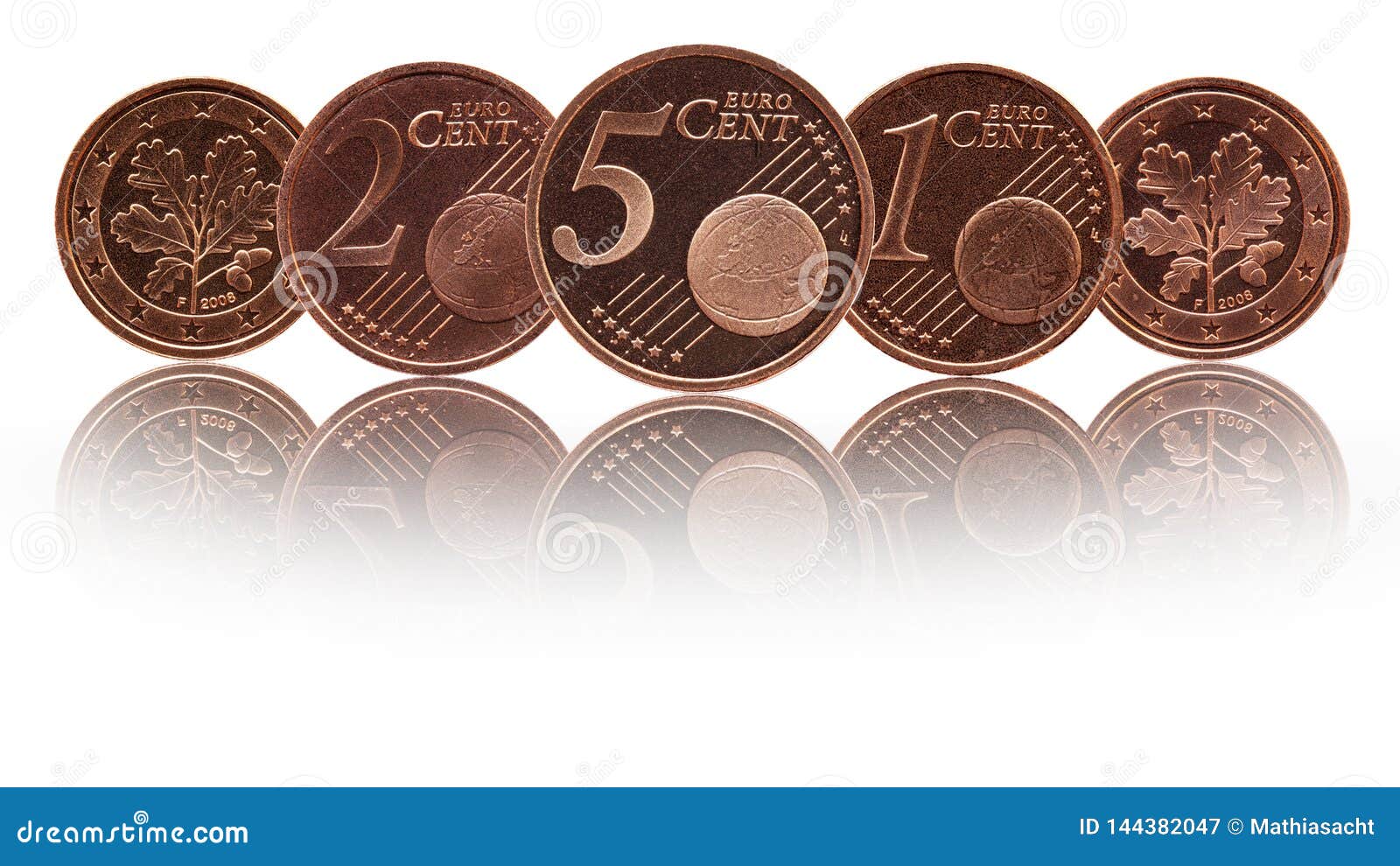 German Five Euro Cent Germany Coin, Front Side 1 And World Globe ...