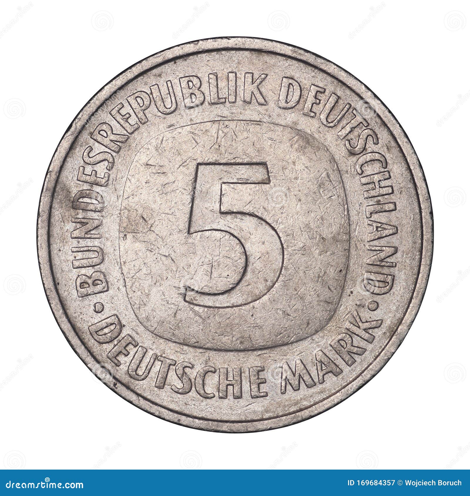 German Five Mark Coin from 1982 Stock Image - Image of isolated, marks ...