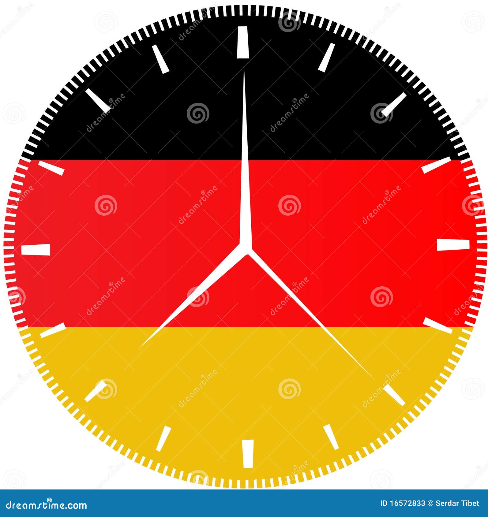 German Flag Clock stock vector. Illustration of minute - 16572833